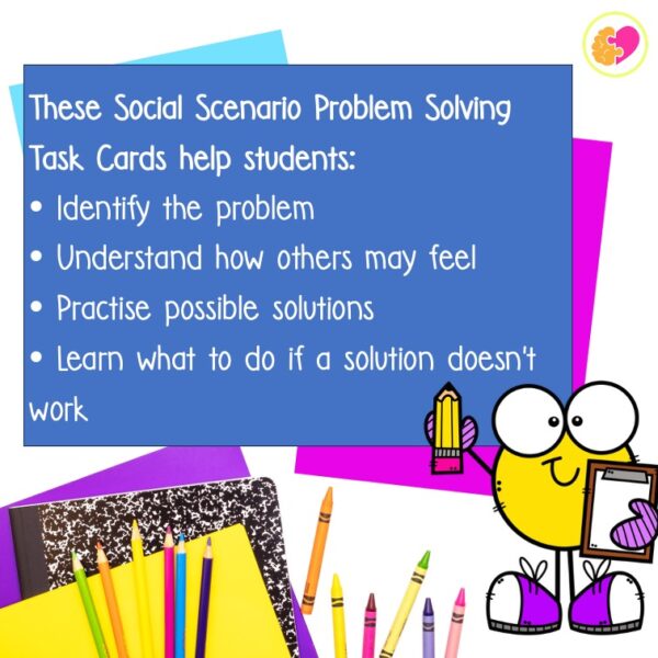 Social Scenario Problem Solving Task Cards - Spark Interest with Sara